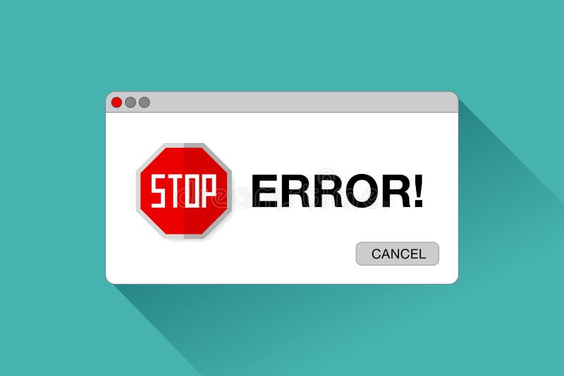 Stop Page. Error Window in Flat Style, Stop Sign, Vector Design Object ...