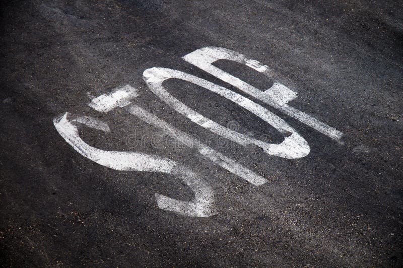 STOP Painted on Asphalt Surface Stock Photo - Image of traffic, surface ...