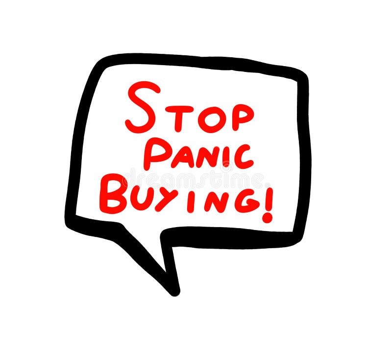 A Cartoon Stop Panic Buying Chat Icon Stock Illustration - Illustration ...