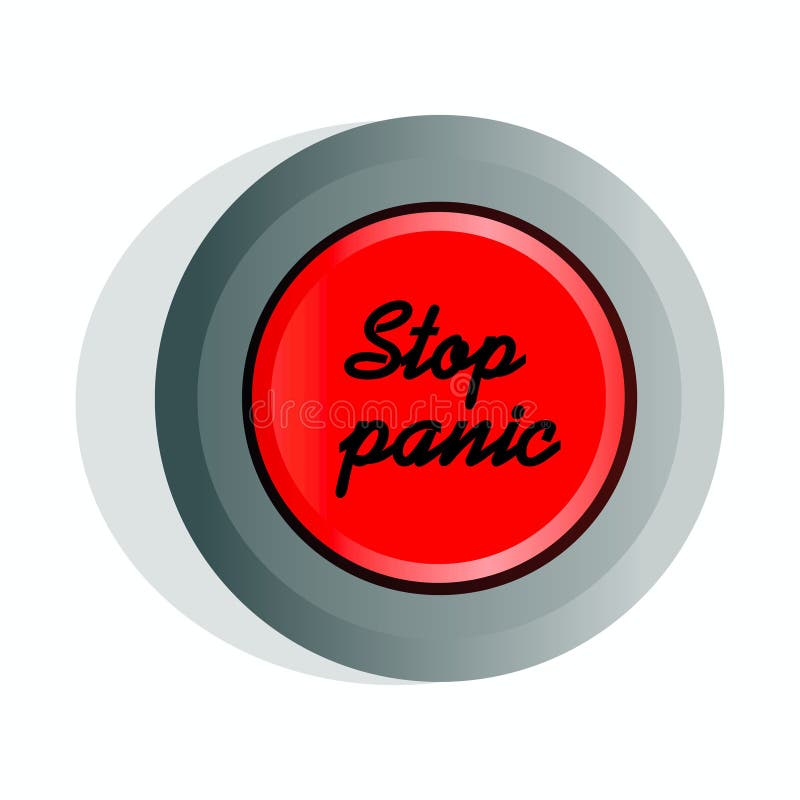 Stop Panic Power Red Button. Stock Illustration - Illustration of ...