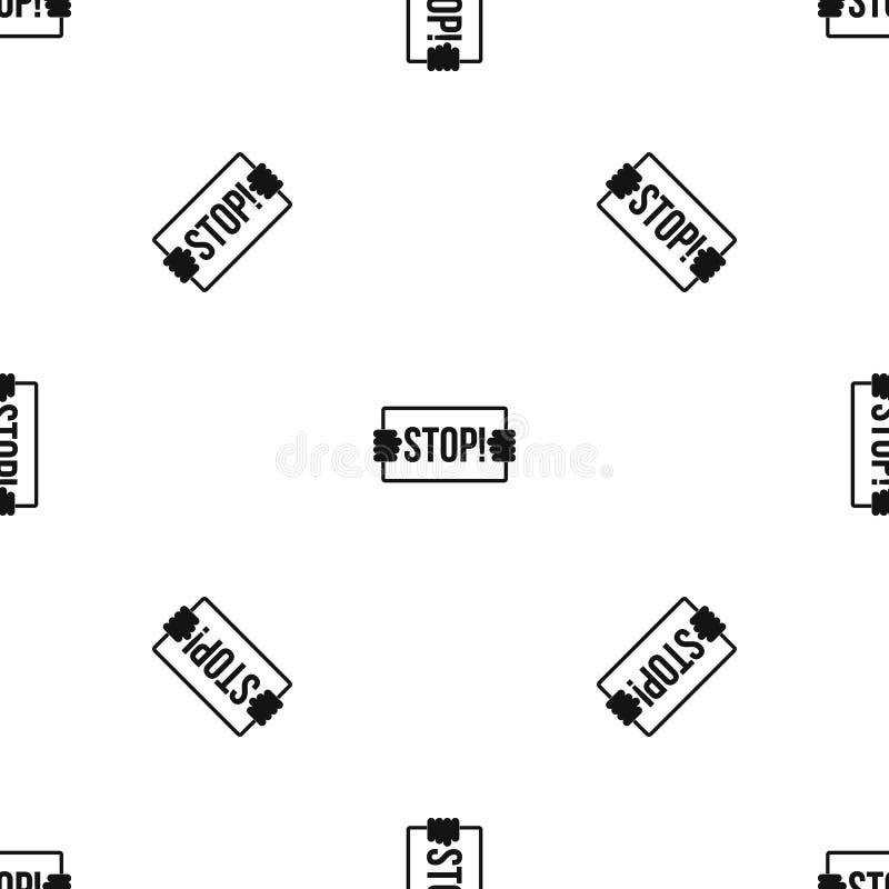 Stop Pattern Seamless Black Stock Vector - Illustration of repeat, logo ...