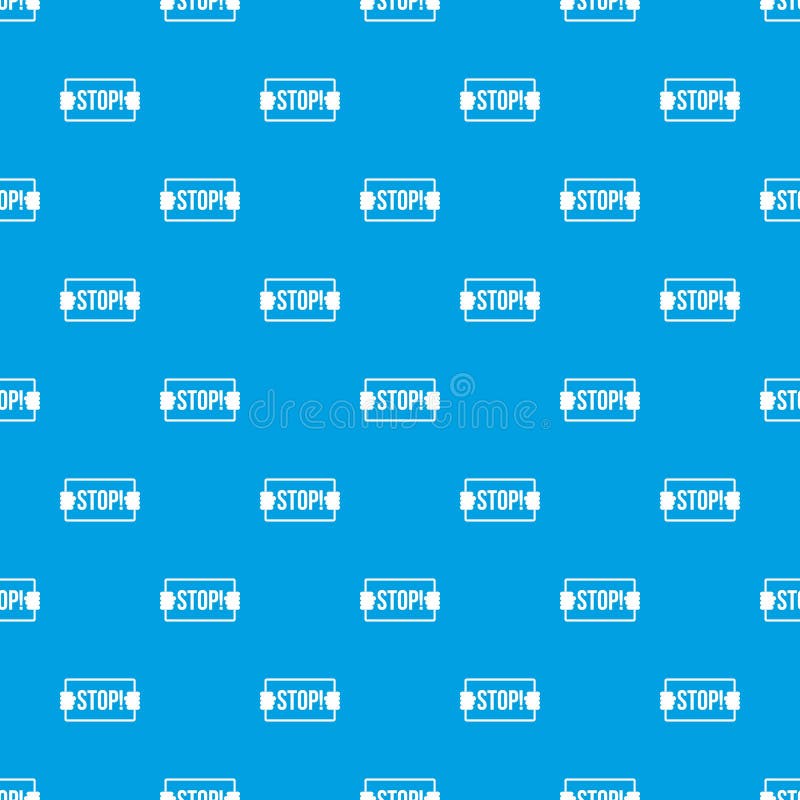 Stop pattern seamless blue stock vector. Illustration of poster - 102901149