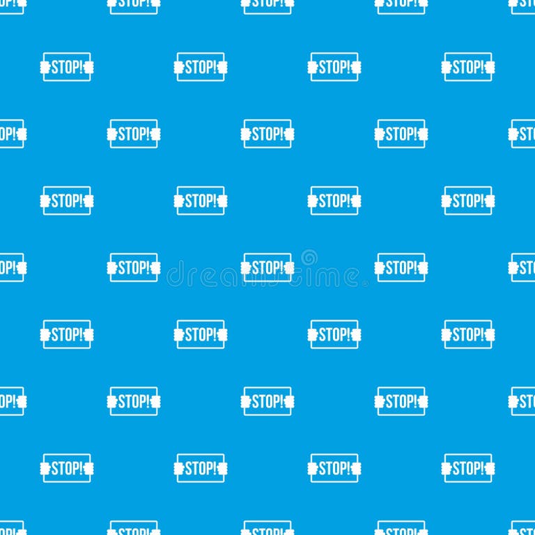 Stop pattern seamless blue stock vector. Illustration of poster - 102901149