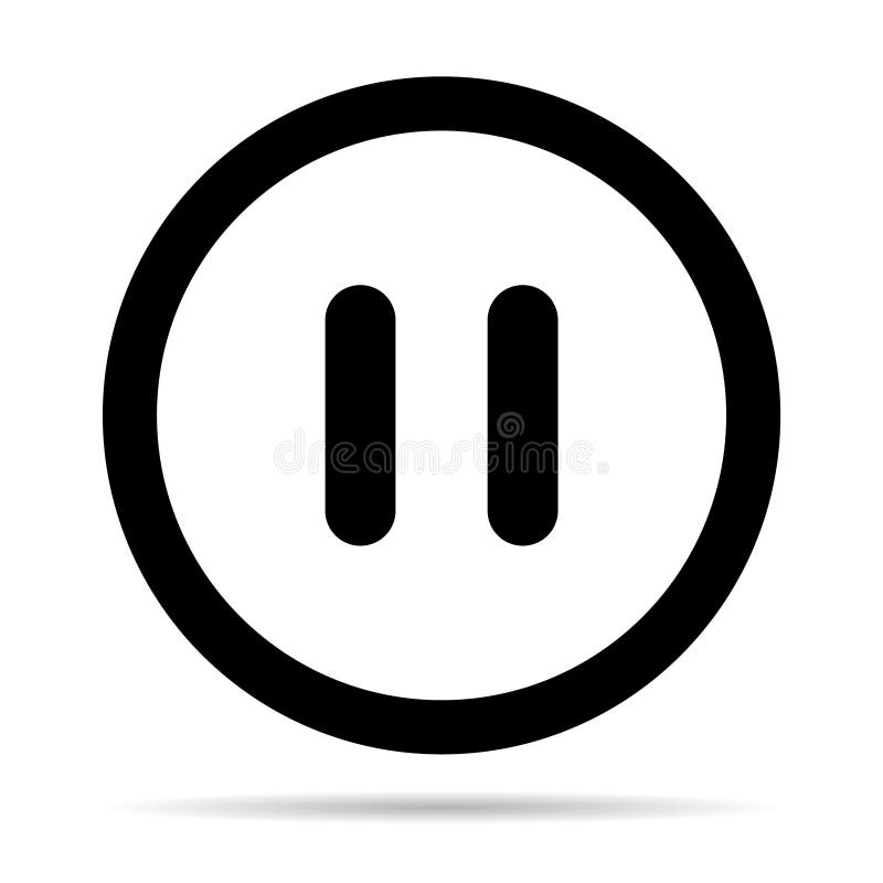 Stop and Pause Icon with Shadow, Interface Media Button, Internet ...