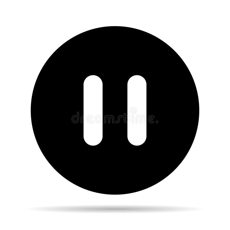 Stop and Pause Icon with Shadow, Interface Media Button, Internet ...
