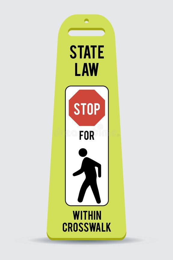 Stop for Pedestrian within Crosswalk Vertical Panel. Stock Vector ...