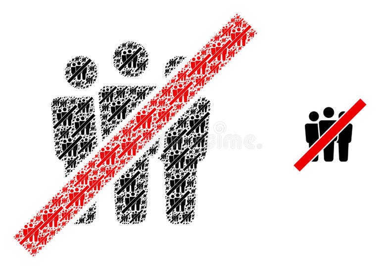 Stop People Recursion Icon Collage Stock Vector - Illustration of ...