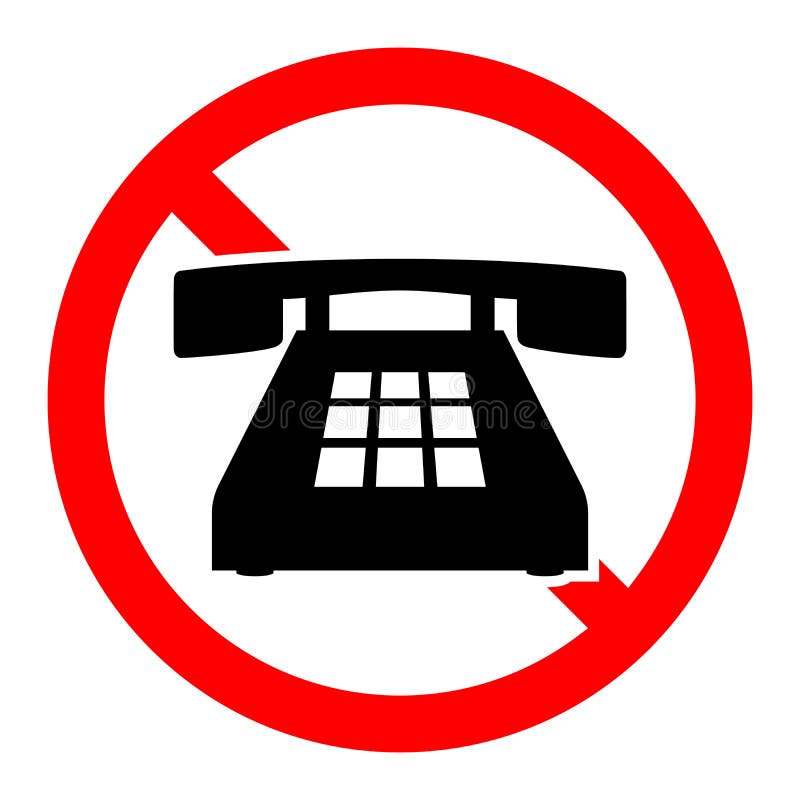 Stop Phone Sign Isolated. Prohibition of Call Stock Illustration ...
