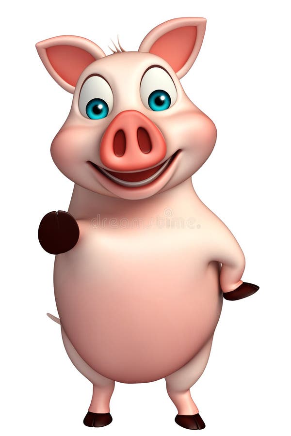 Stop Pig cartoon character stock illustration. Illustration of toon ...