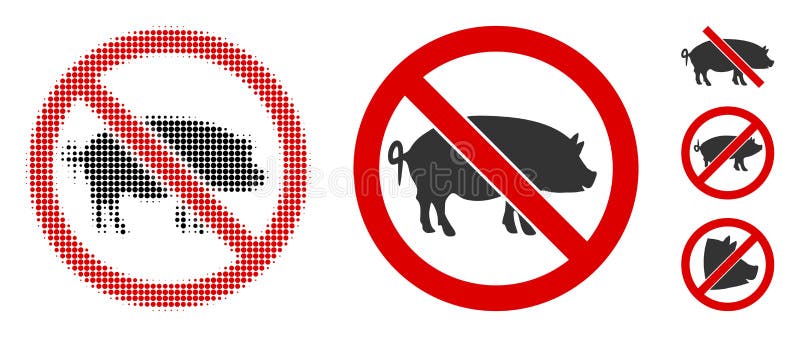 Stop Pig Halftone and Solid Icon Stock Vector - Illustration of dotted ...