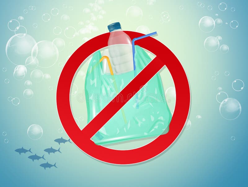 Stop plastic pollution stock illustration. Illustration of health ...