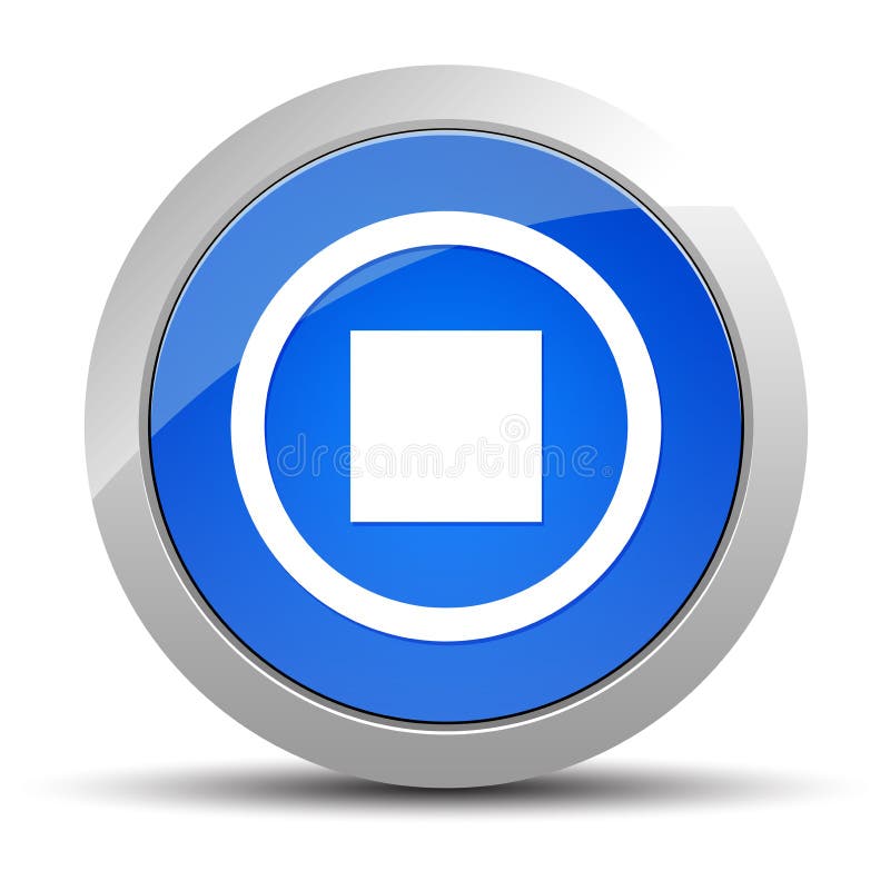 Stop Play Icon Blue Round Button Illustration Stock Illustration ...