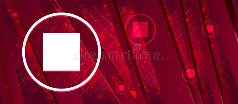 Stop Play Icon Abstract Design Bright Red Banner Background Stock ...