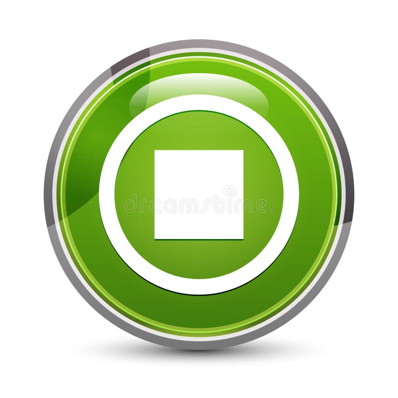 Stop Play Icon Elegant Green Round Button Vector Illustration Stock ...