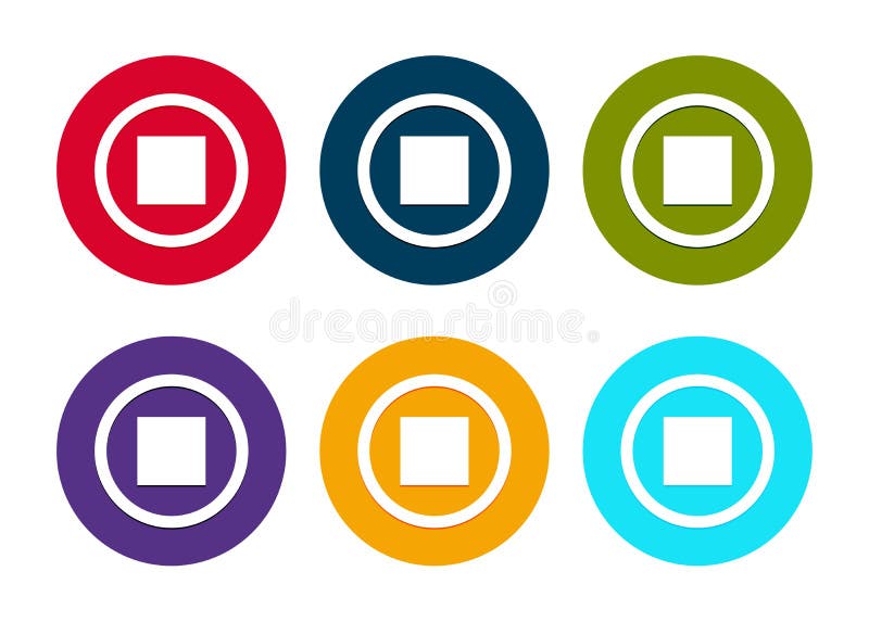 Stop Play Icon Modern Abstract Green Diamond Button Stock Illustration ...