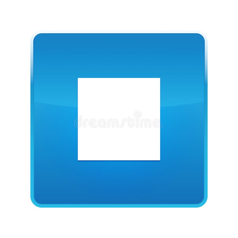 Stop Play Icon Shiny Blue Square Button Stock Illustration ...