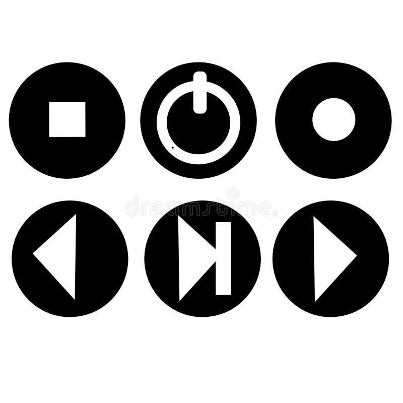 Stop, Play, Pause, Next, Back, Vector Template Icon Stock Illustration ...