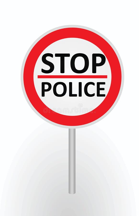 Police with Stop sign stock illustration. Illustration of arms - 77480247