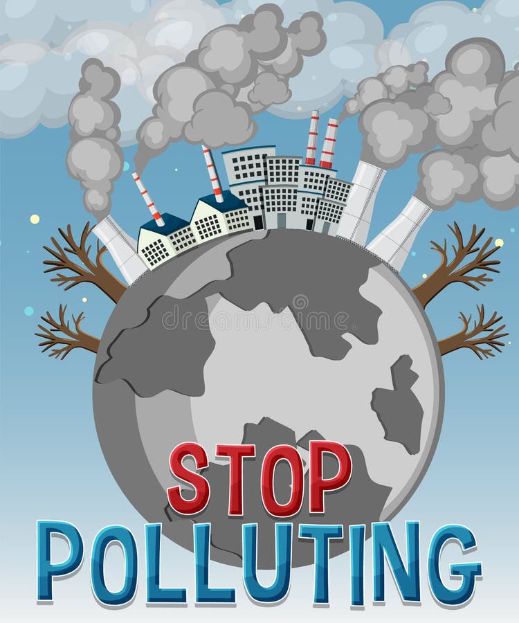 Stop Pollution Banner Vector Concept Stock Vector - Illustration of ...