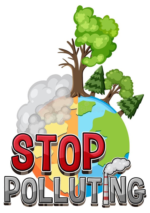 Stop Pollution Banner Vector Concept Stock Vector - Illustration of ...