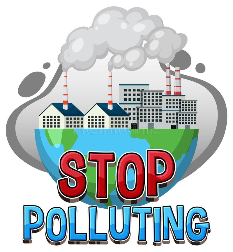 Stop Pollution Banner Vector Concept Stock Vector - Illustration of ...