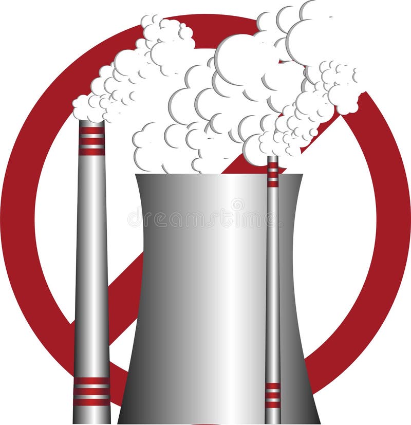 Stop Pollution Chimneys with Stop Symbol Stock Illustration ...