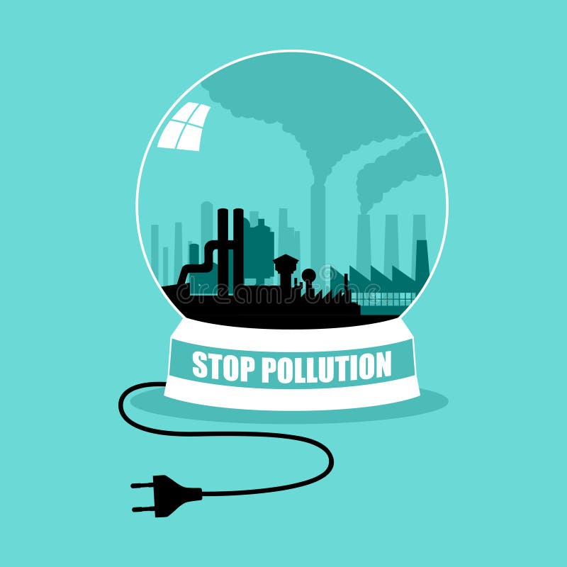 Stop Pollution Concept Graphic Stock Vector - Illustration of globe ...