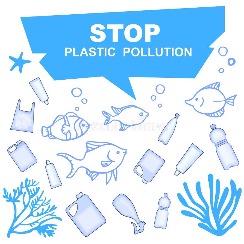 Stop Pollution of Water Bodies with Plastic Containers. Underwater ...