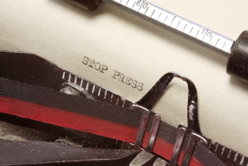Stop Press stock image. Image of vintage, business, typewriter - 4796027