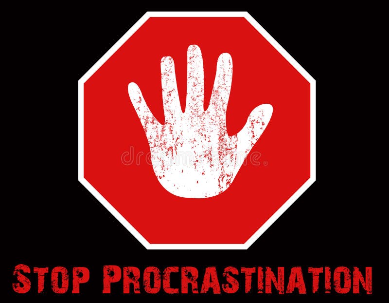 Stop Procrastination Illustration Stock Illustration - Illustration of ...
