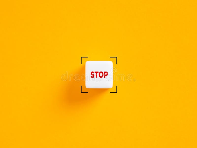 Stop cube stock image. Image of stop, warning, geometric - 22313099