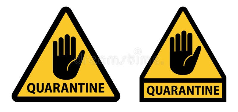 Red Quarantine Warning Sign Biohazard Symbol Triangular Shape Stock ...
