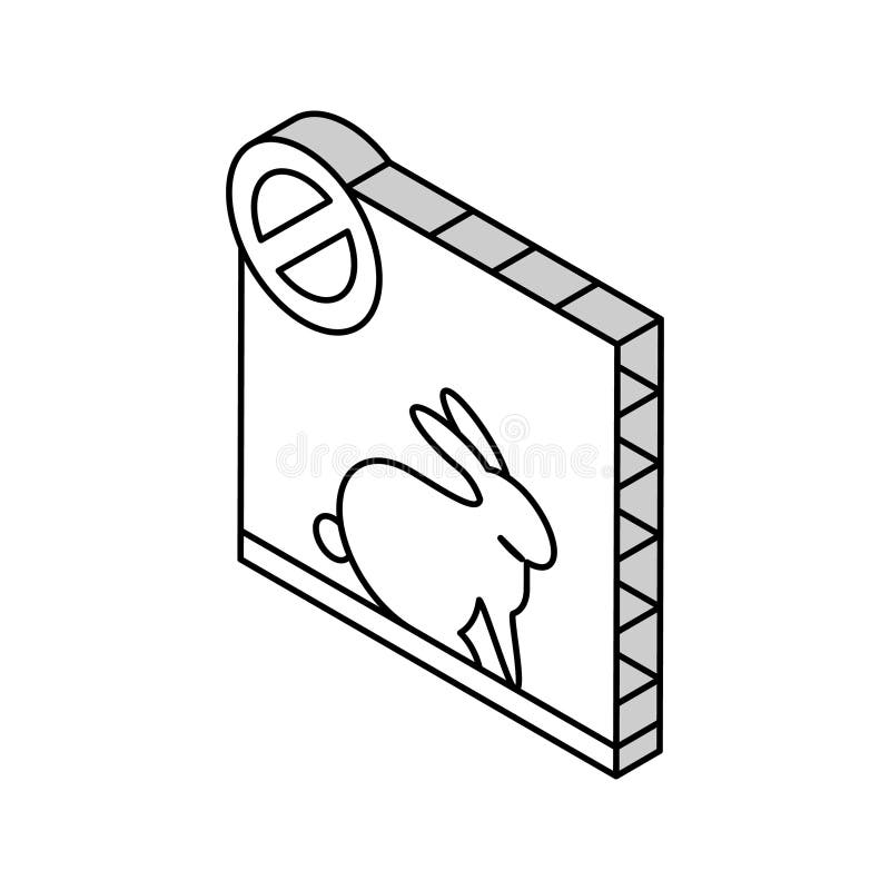 Stop Rabbit in Cage Isometric Icon Vector Illustration Stock Vector ...