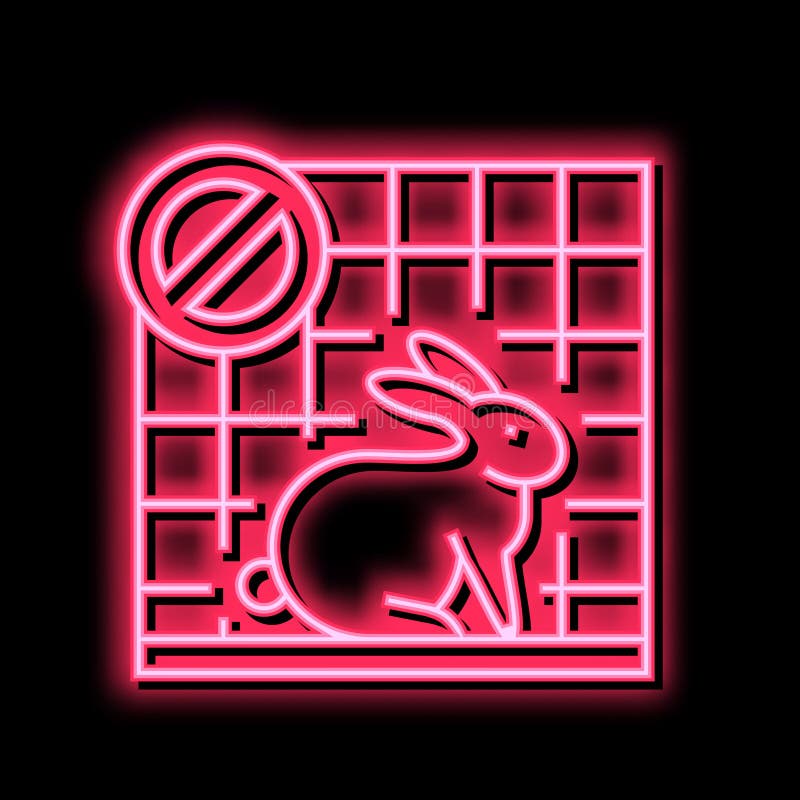 Stop Rabbit in Cage Neon Glow Icon Illustration Stock Vector ...