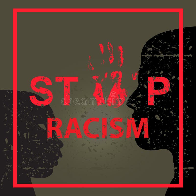 Stop Racism. Black Lives Matter, we are Equal. No Racism Concept. Flat ...