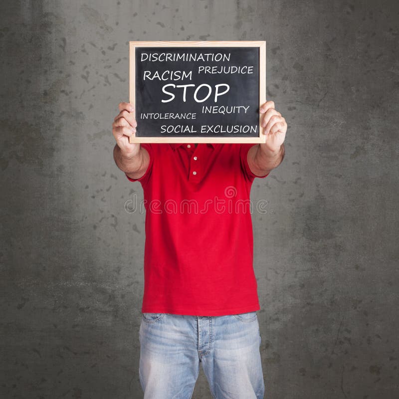 Stop Racism and Social Exclusion Message Stock Image - Image of concept ...