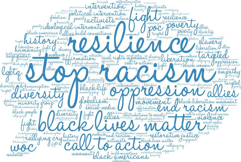 Stop Racism Word Cloud editorial stock photo. Illustration of build ...