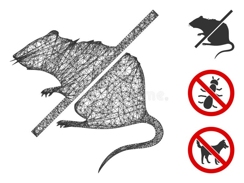 Stop Rats Polygonal Web Vector Mesh Illustration Stock Vector ...