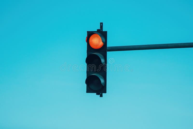 Stop Red Light on Traffic Lights Stock Photo - Image of road, color ...