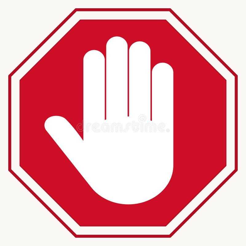 Stop Red Octagonal Stop-hand Sign for Prohibited Activities Stock ... Stop Red Octagonal Stop-hand Sign for Prohibited Activities Stock ...