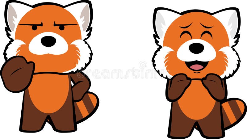 Red Panda Cartoon Expressions Stock Illustrations – 124 Red Panda ...