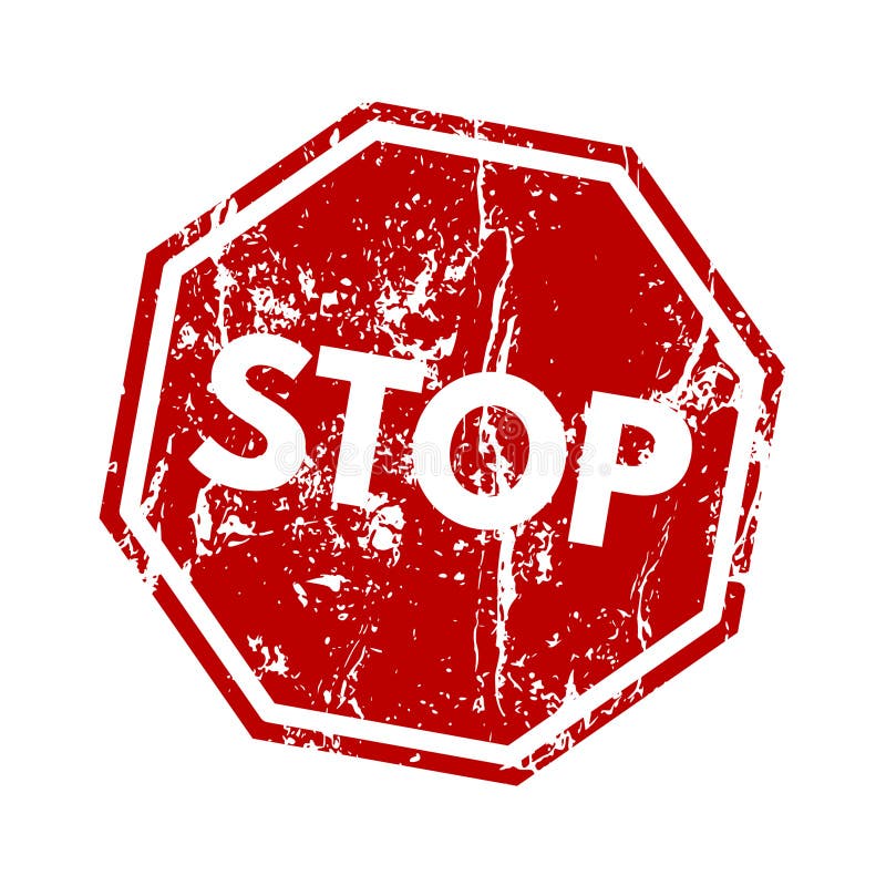 Stop Red Rubber Stamp in Grunge Effect Stock Vector - Illustration of ...