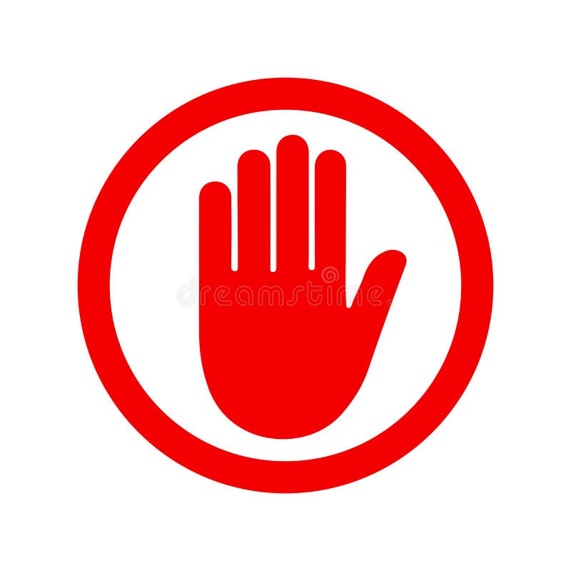Stop Red Sign Icon with Hand - Vector Stock Vector - Illustration of ...