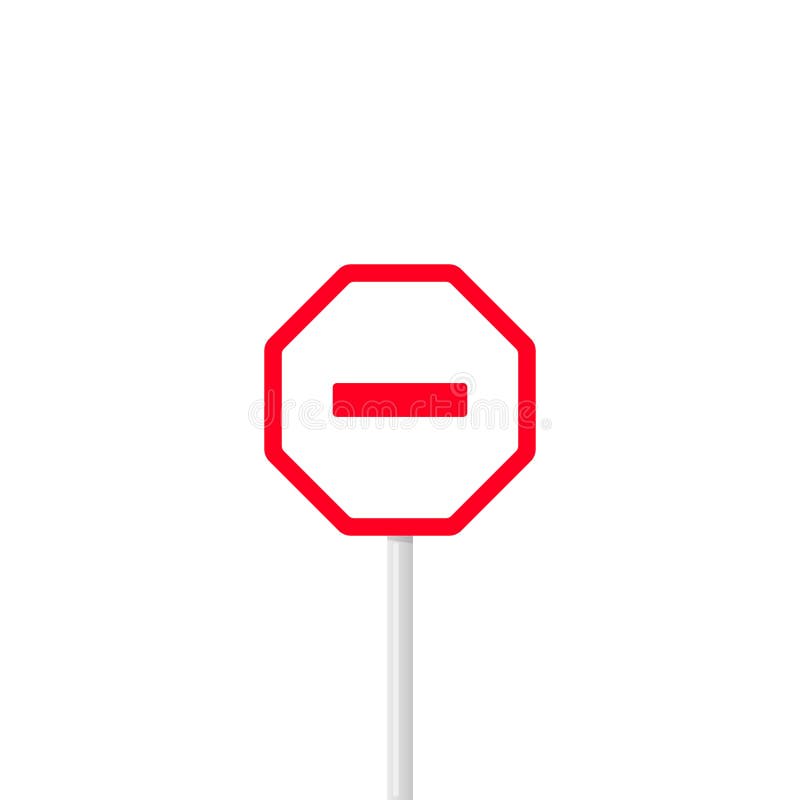 Red Rectangular Stop Sign on White Stock Vector - Illustration of ...