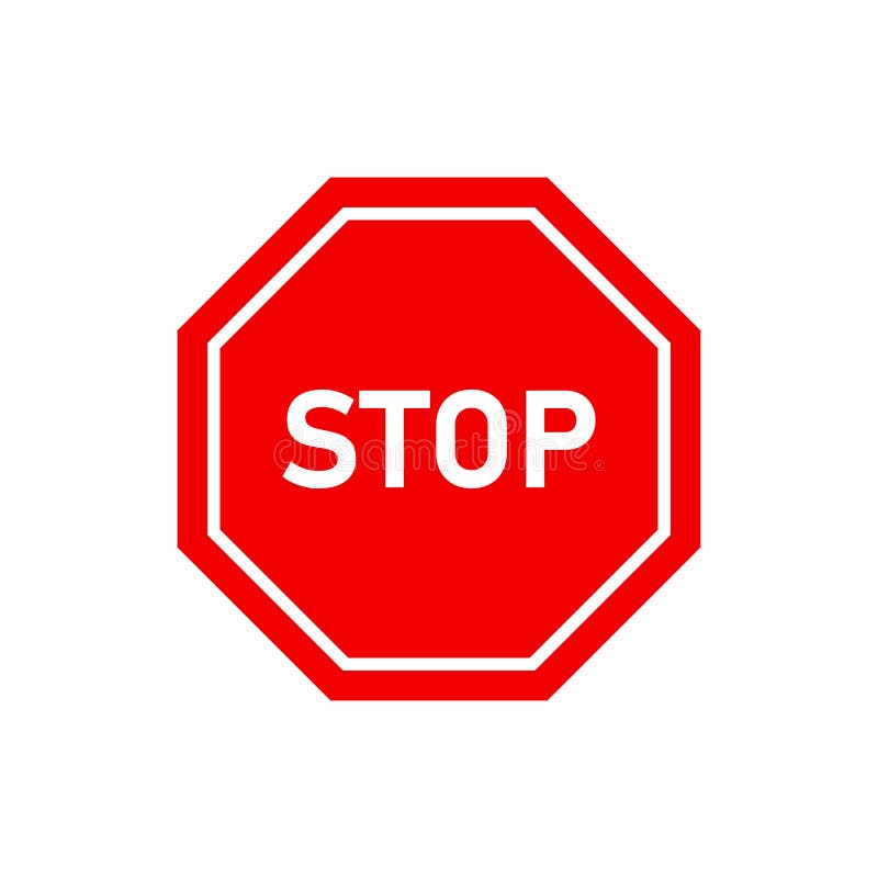 Stop Red Traffic Sign. Red Road Isolated Symbol. Attention Road Element ...