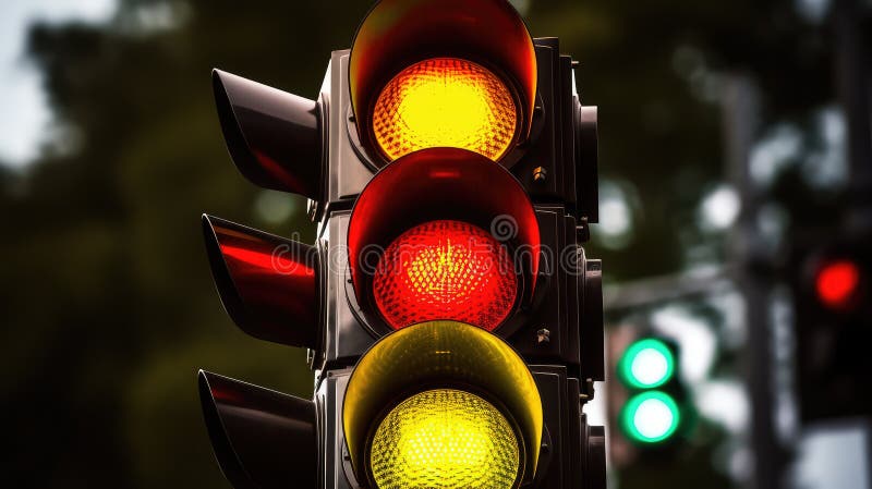 Stop red yellow green stock illustration. Illustration of proceed ...