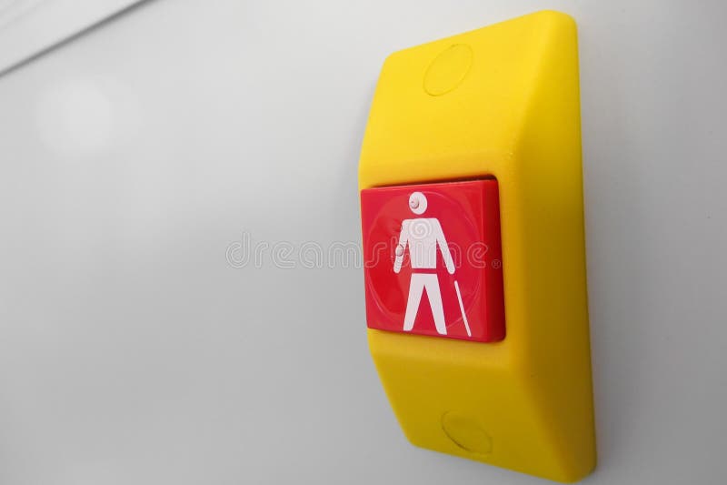 Stop on Request Button on Bus Stock Image - Image of automotive, city ...