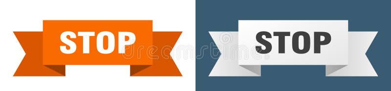 Stop Ribbon. Stop Isolated Paper Sign. Banner Stock Vector ...