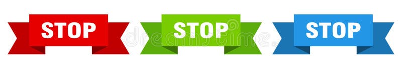 Stop Ribbon. Stop Isolated Paper Sign. Banner Stock Vector ...