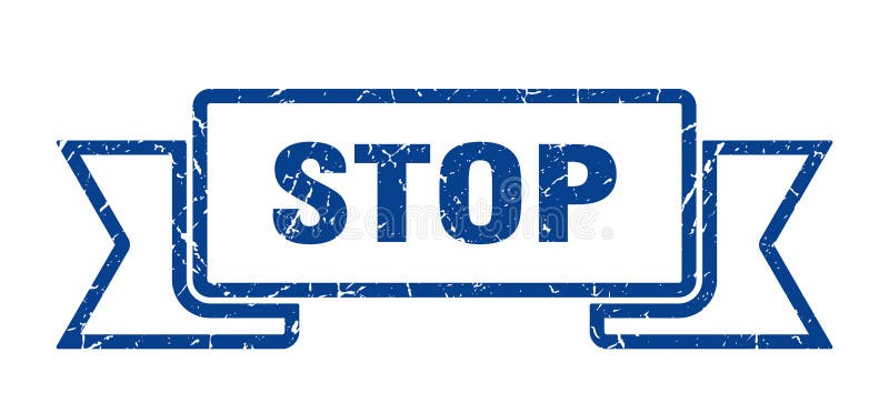 Stop ribbon. stock vector. Illustration of white, insignia - 154054454